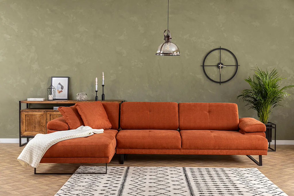 Atelier del Sofa Ugaona garnitura Mustang Narandžasta