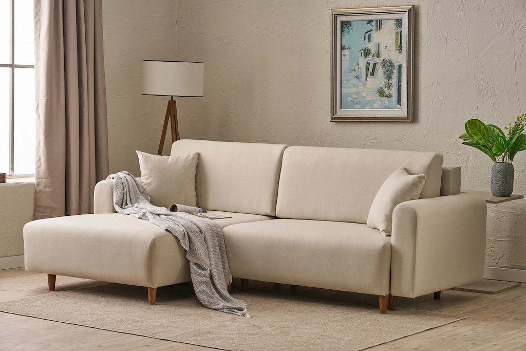 Atelier del Sofa Ugaona garnitura Mane 246x85x160cm Krem