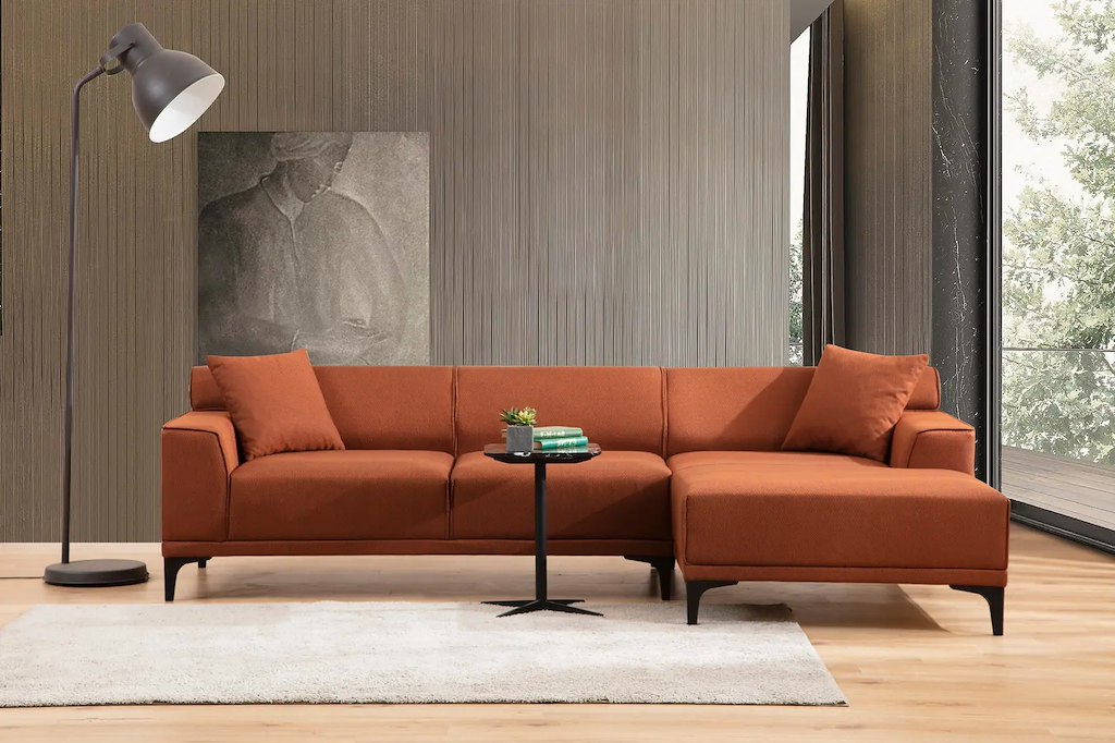 Atelier del Sofa Ugaona garnitura Petra R 145x69x87cm Narandžasta