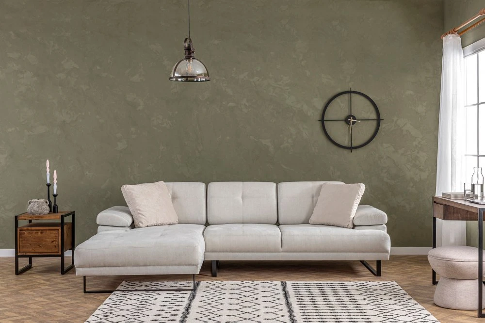 Atelier del Sofa Mustang Large Left Ugaona garnitura, Krem