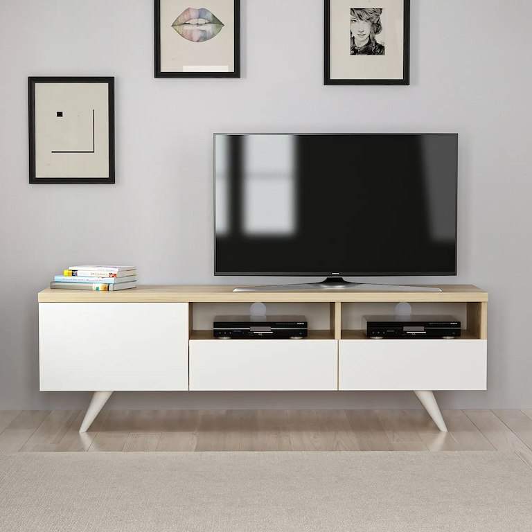Hanah home TV Komoda Bruksel Hrast-Bela