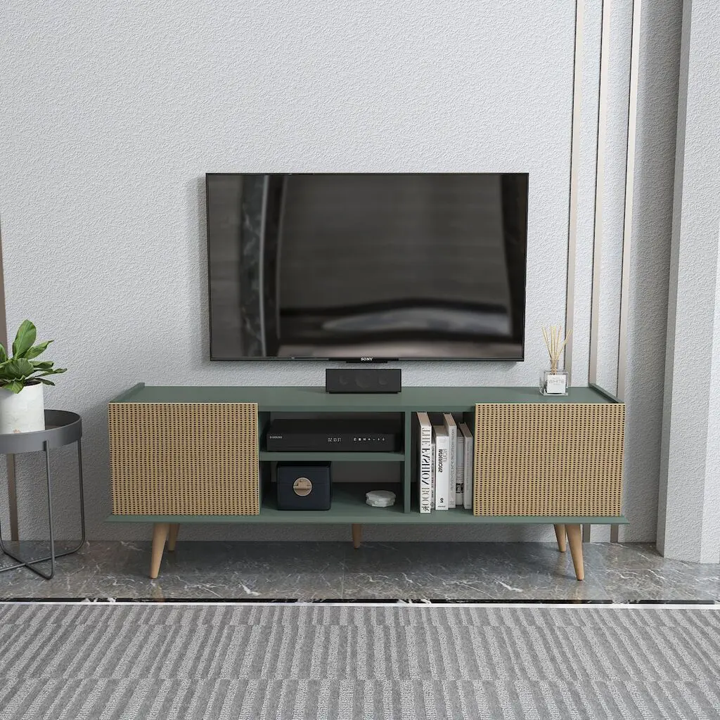 Hanah Home TV Komoda Ekvador, 154,4x56,6x31,3 cm, Zelena
