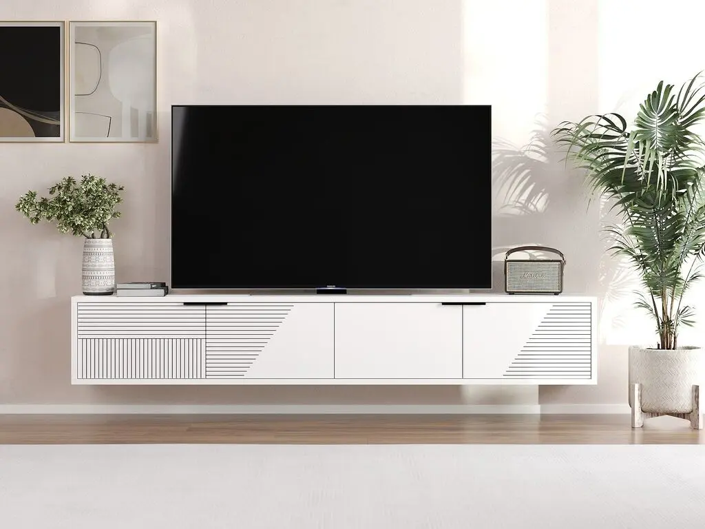 Hanah Home TV Komoda Parla, 180x30x30 cm, Bela