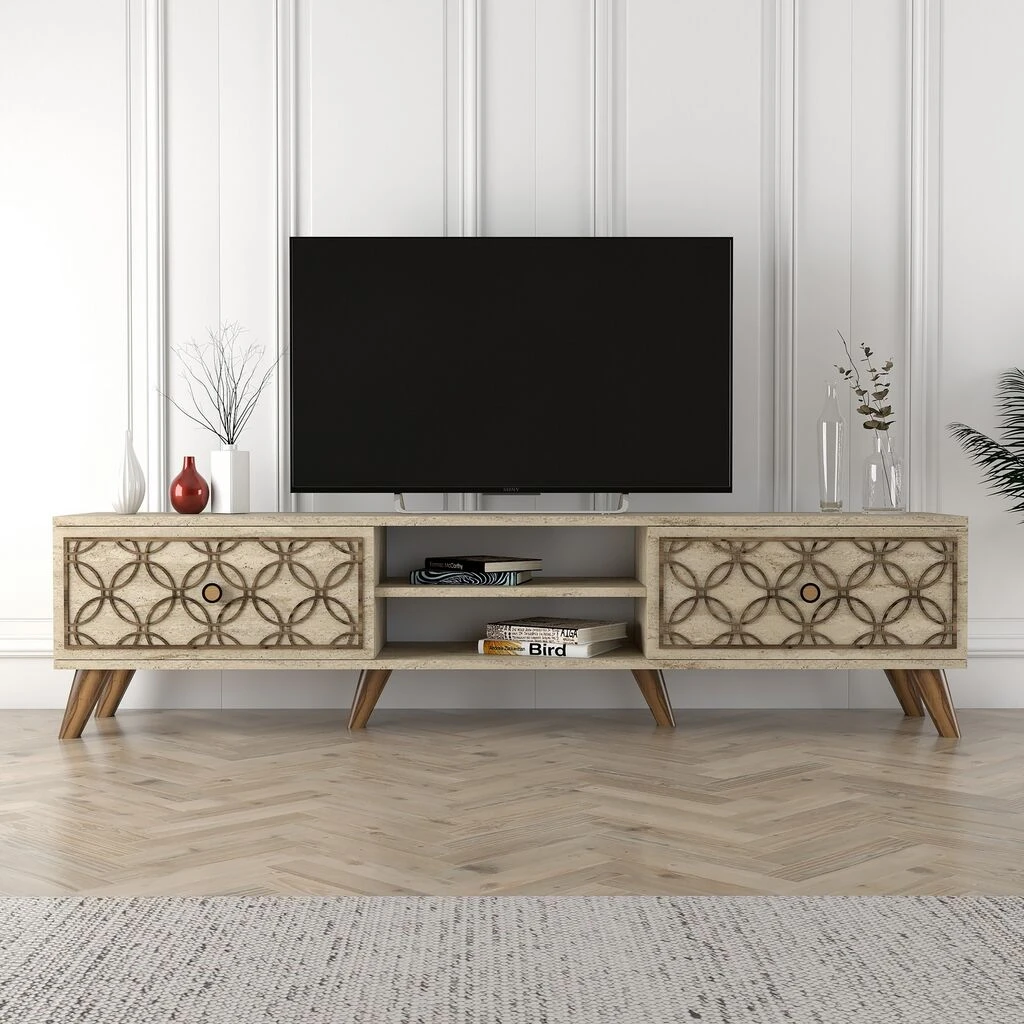 Hanah Home TV komoda Class, 180x44x37 cm, Krem