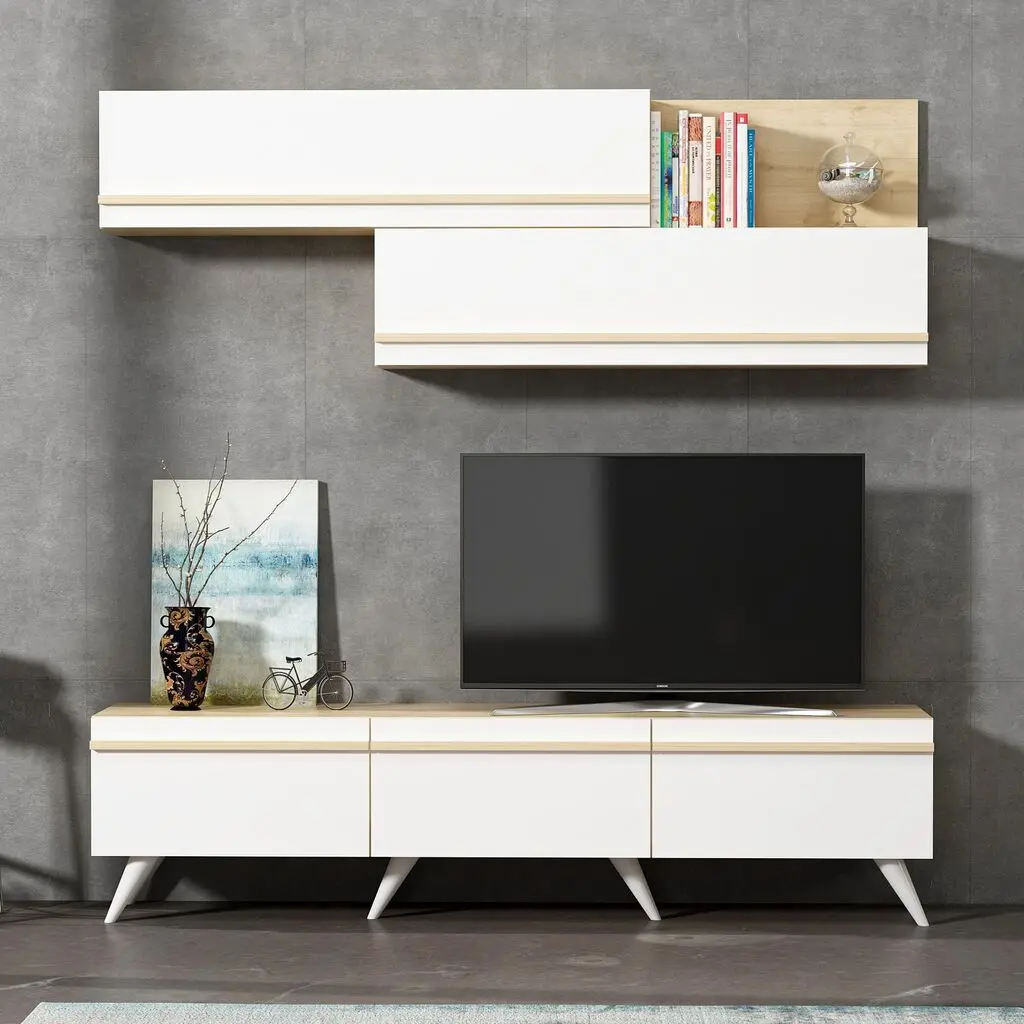 Hanah Home Set Tv komoda i zidna polica Amsterdam, Beli