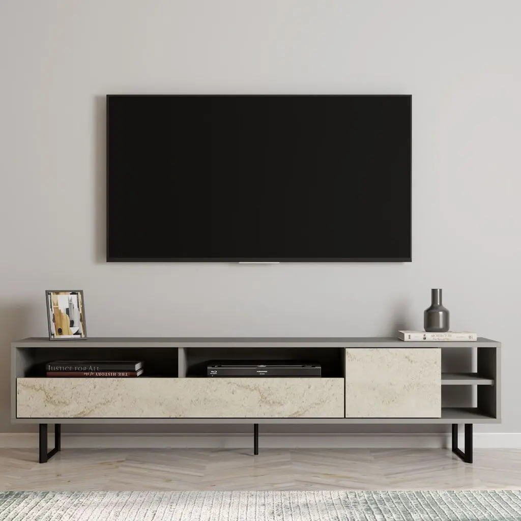 Hanah Home TV Komoda Luga, 180x44,7x29,8 cm, Bež