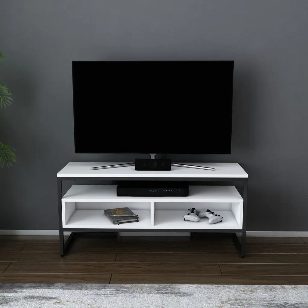 Hanah Home TV Komoda Merrion, 110x35x49,9 cm, Belo-crna