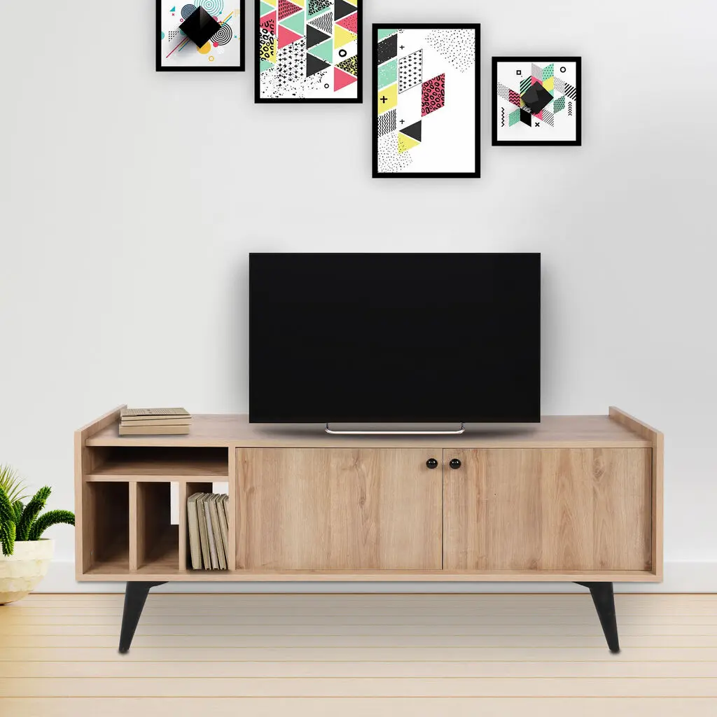 Hanah Home TV Komoda Astana, 150x40x62 cm, Hrast-Crna