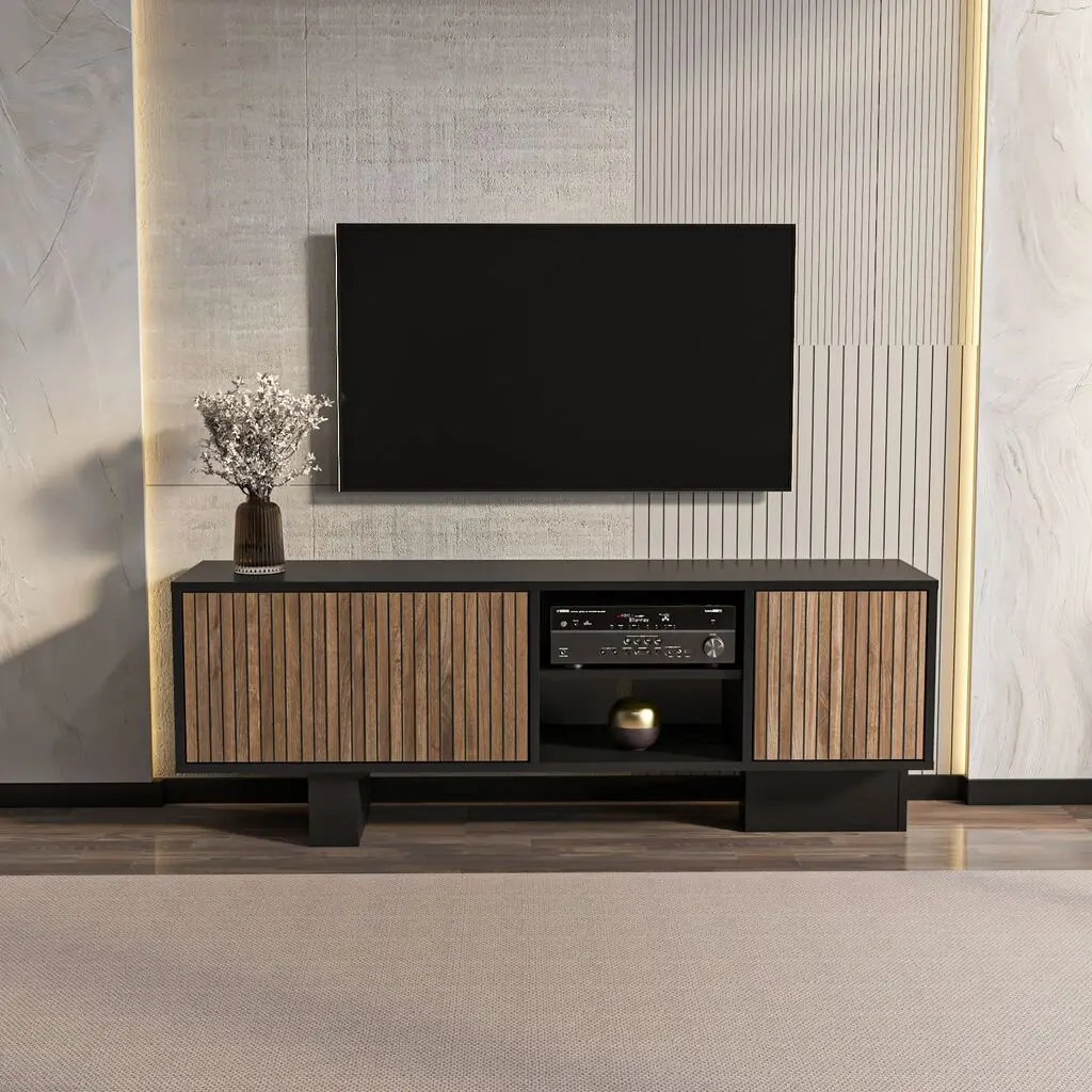 Hanah Home TV Komoda Monaco, 150x54x35 cm, Crna