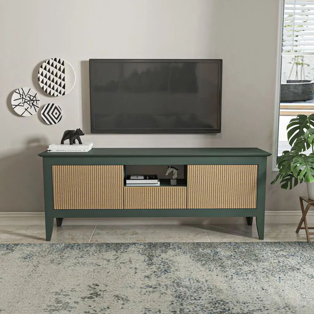 Hanah Home TV Komoda Verde Modern, 150x59x35 cm, Zelena