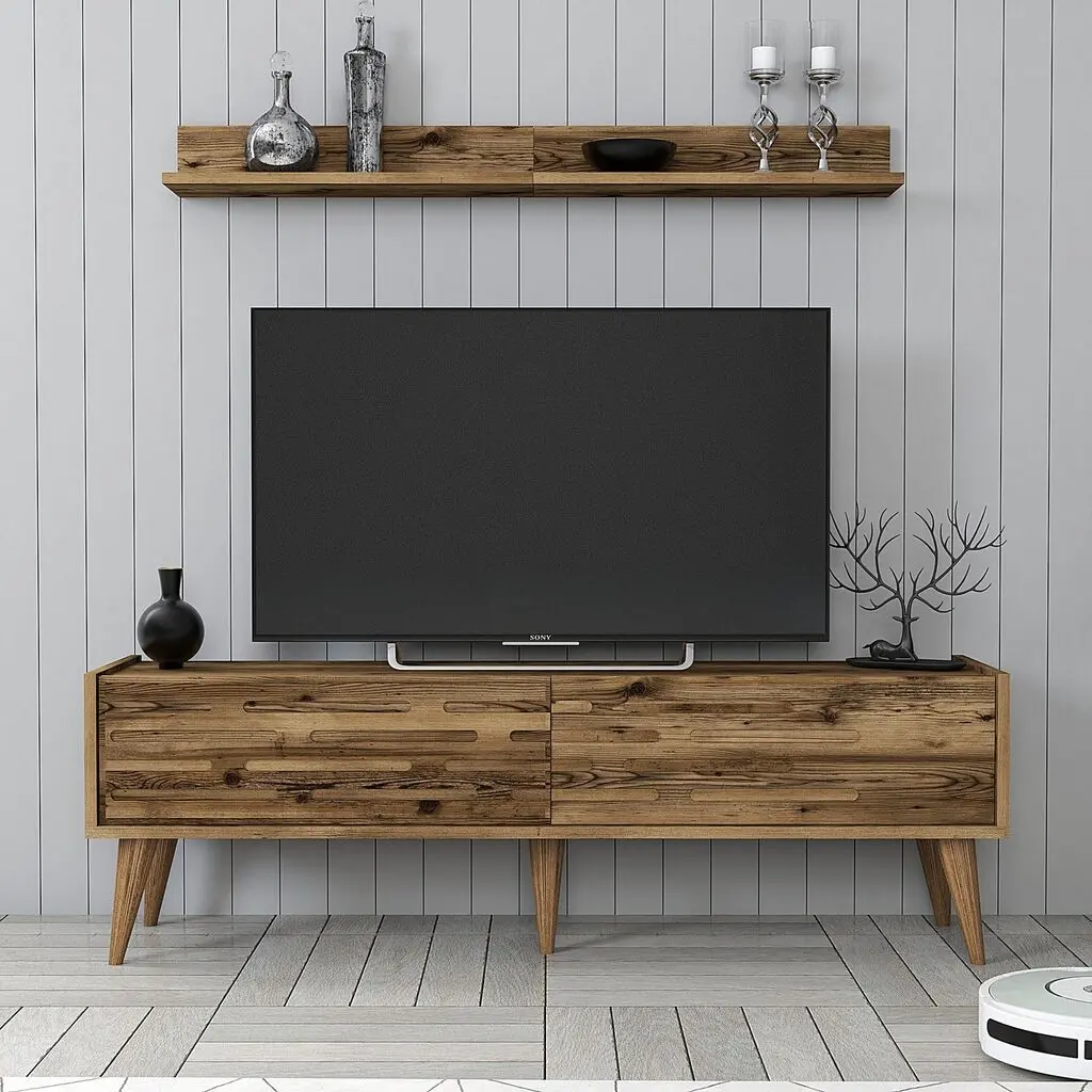 Hanah Home TV komoda sa policama Valensiya 140, 140 cm, Braon