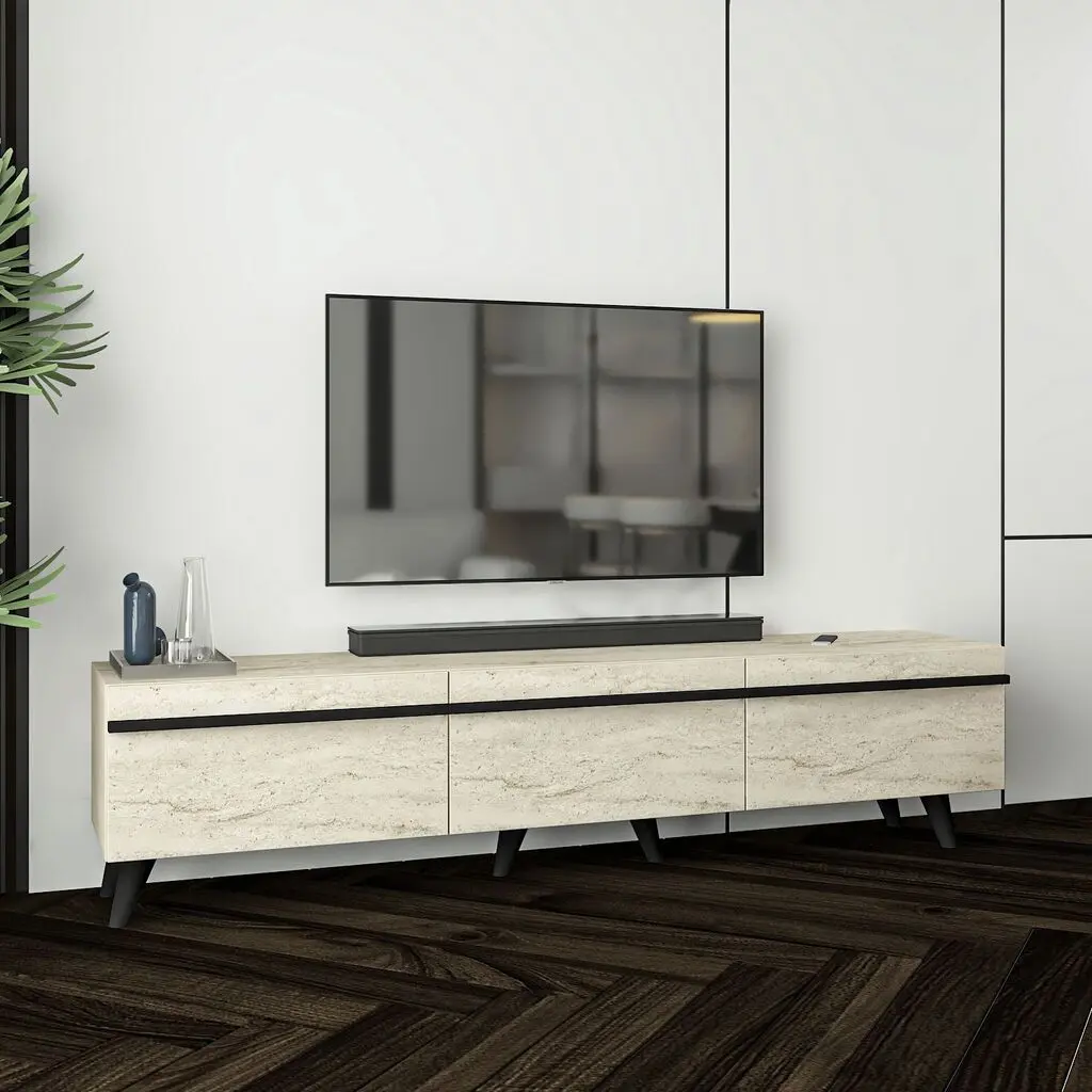 Hanah Home TV Komoda Amsterdam Style, 180x42x35 cm, Bež