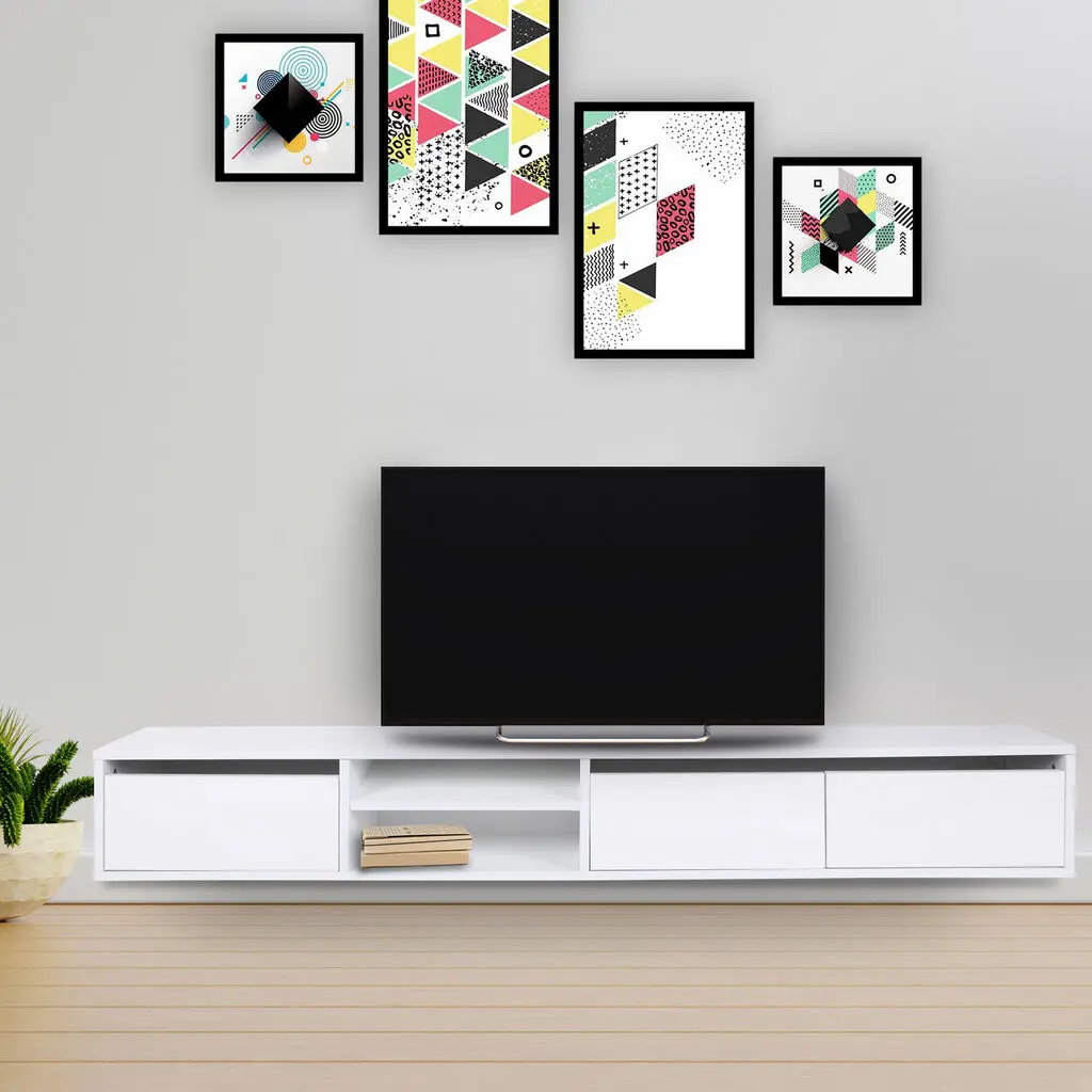 Hanah Home TV Komoda Dublin, 180x30x25 cm, Bela