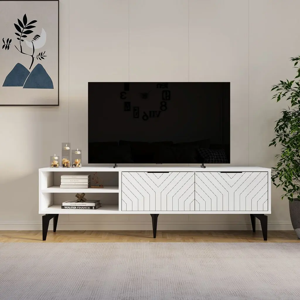 Hanah Home TV Komoda Regina, 160x50x29,6 cm, Bela