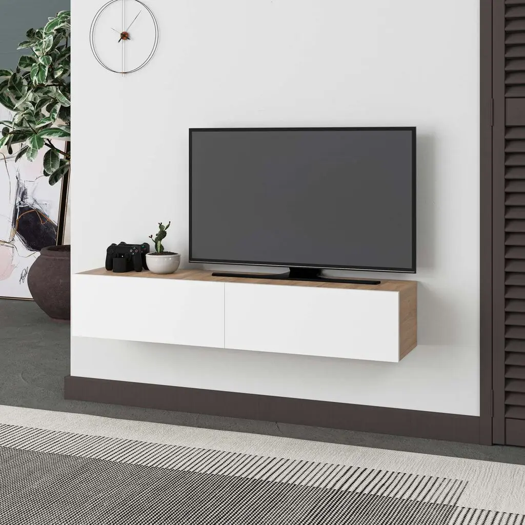 Hanah Home TV Komoda Francy 135, 135x25x31,7 cm, Bela