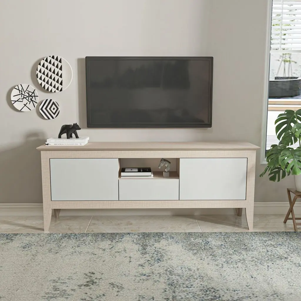 Hanah Home TV Komoda Verde Modern, 150x59x35 cm, Bež