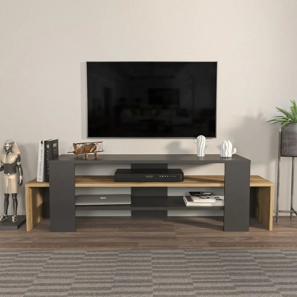 Hanah Home TV Komoda Lenora, 150x45x35 cm, Crno-Hrast