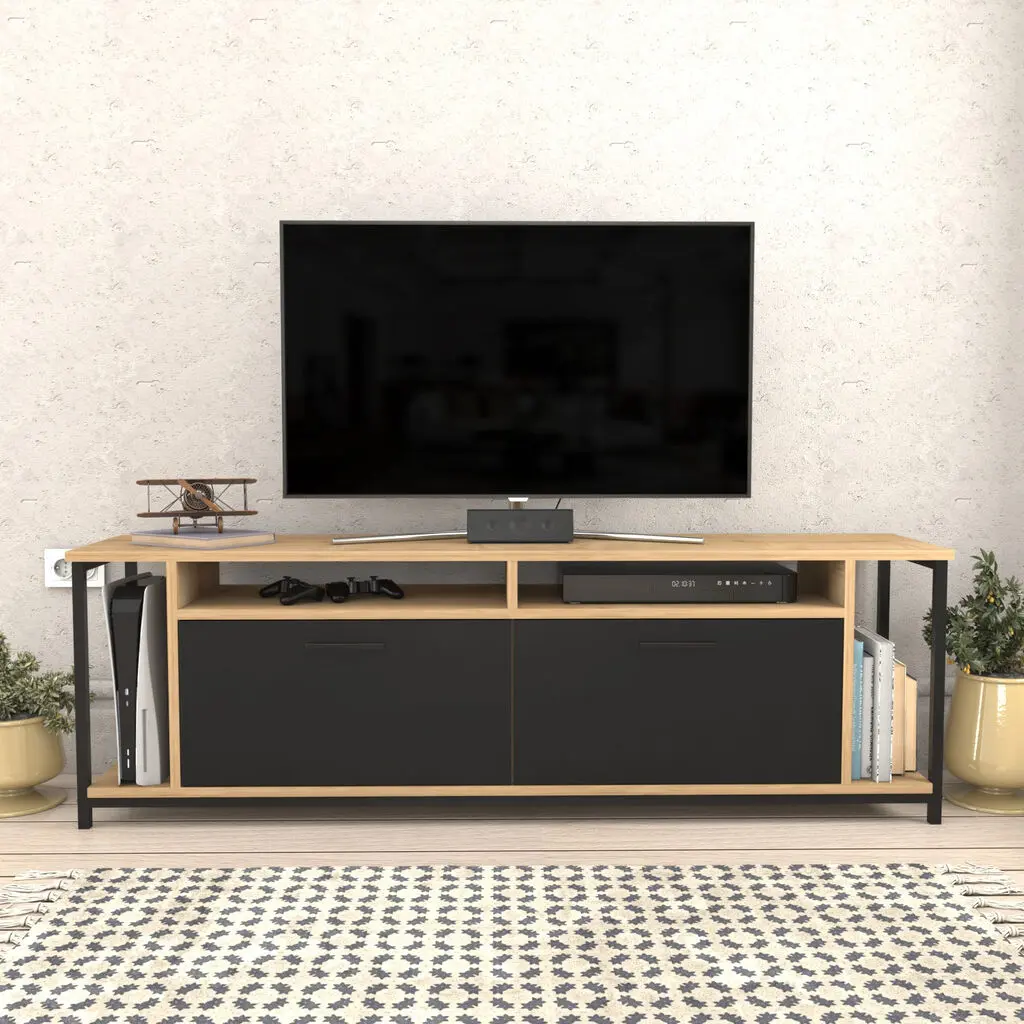 Hanah Home TV Komoda Omar, 160x50,8x35 cm, Hrast-Crna