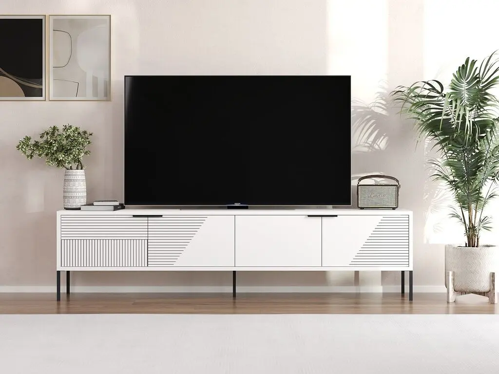 Hanah Home TV Komoda Dore, 180x45x30 cm, Bela