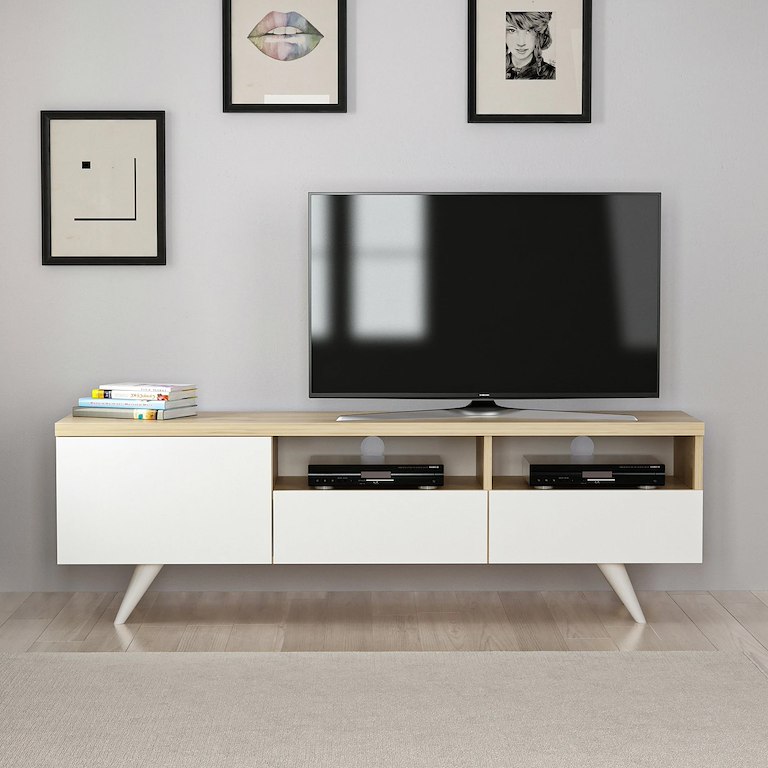 Hanah home TV Komoda Bruksel Hrast-Bela