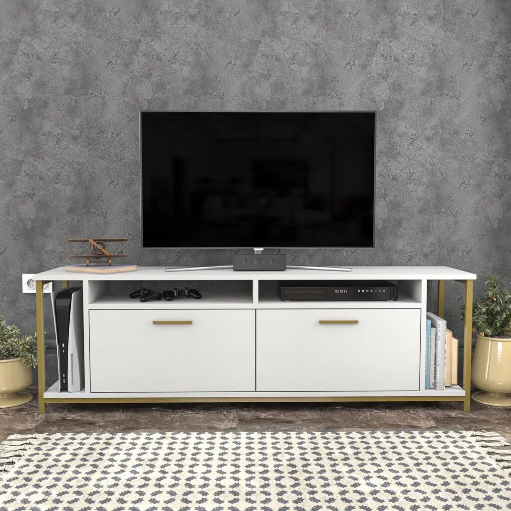 Hanah Home TV komoda Omar, 160x35x50.8 cm, Bela