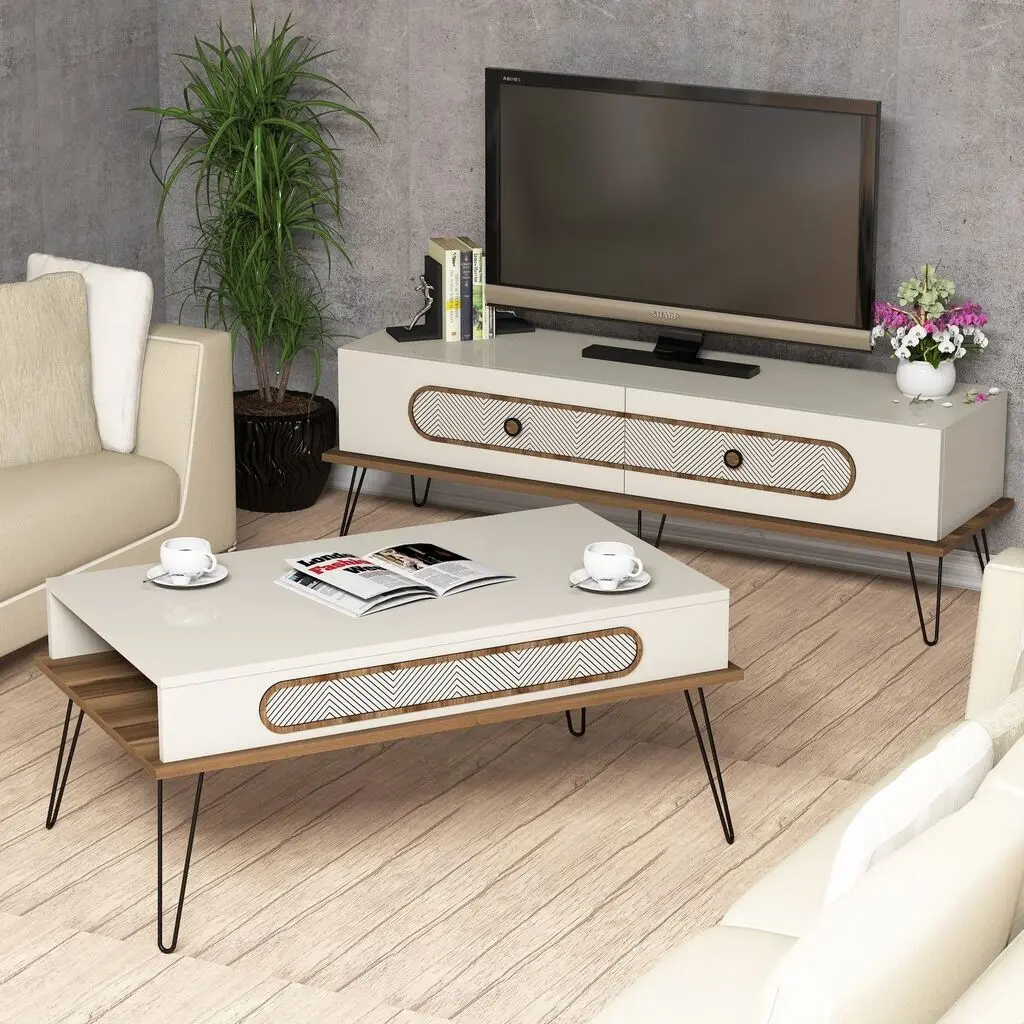 Hanah Home Set TV komoda i klub sto Ekol, Krem