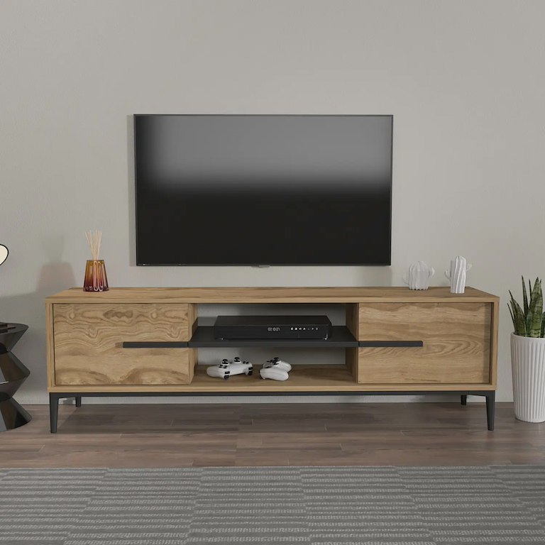 Hanah home TV Komoda Eslem Hrast-Crna