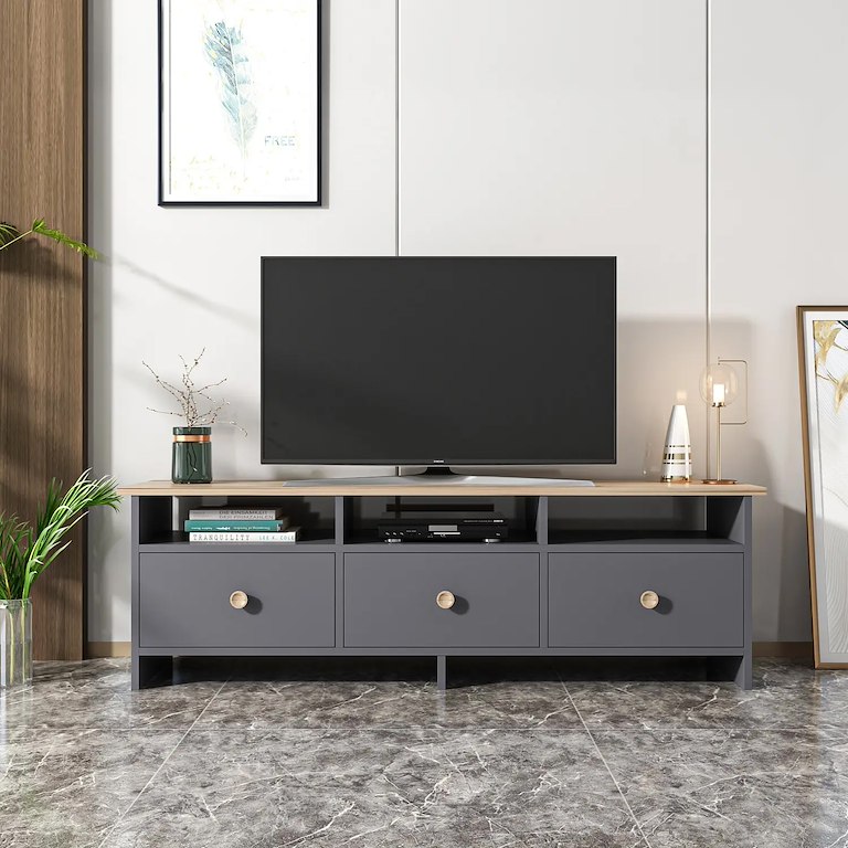 Hanah home TV Komoda Oslo Antracit-Hrast