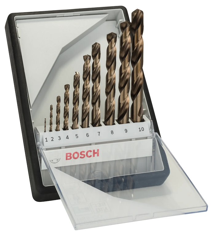 Bosch 10-delni Robust Line set burgija za metal HSS-Co 2607019925, 1; 2; 3; 4; 5; 6; 7; 8; 9; 10 mm