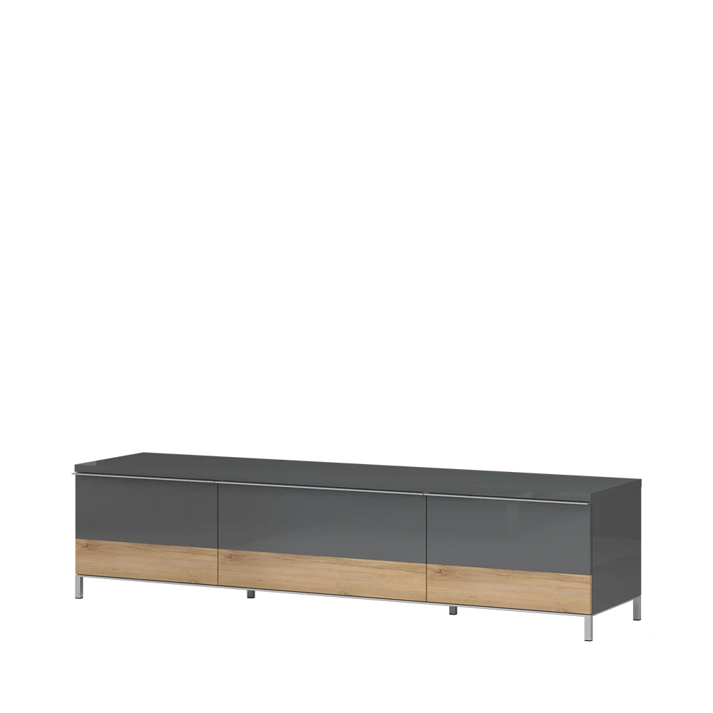 JELA TV STO TV180-2K1F/ON - kolekcija Onyx - Antracit HG lak/Pacifik orah lak - 188x46x45 cm