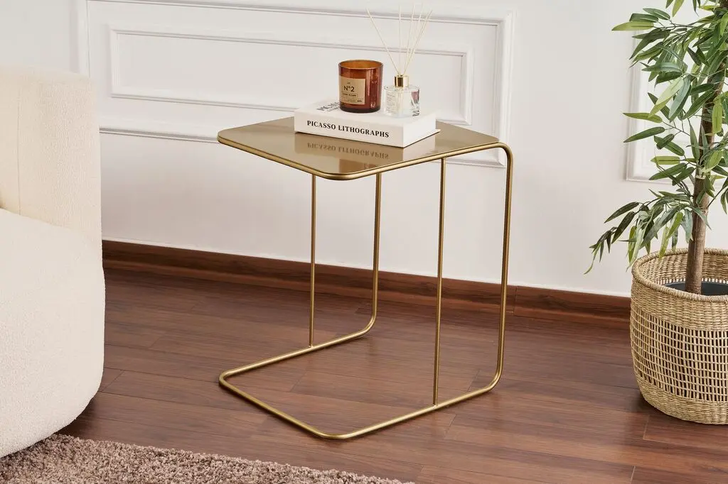 Hanah Home Klub sto Shb-011-A,47x46x57 cm, Zlatne boje