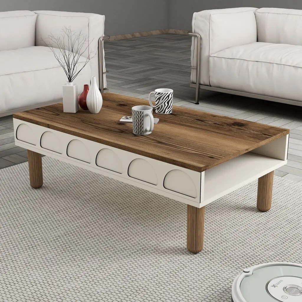 Hanah Home Klub sto Bohem 853, 180x35.6x60 cm, Krem-smeđi