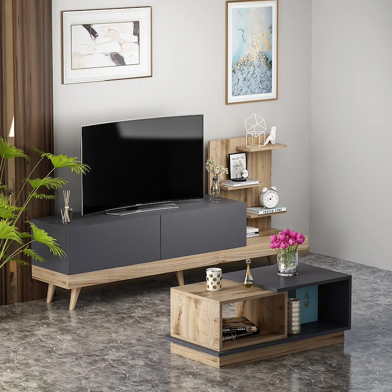 Hanah Home Set TV Komoda i klub sto Orah