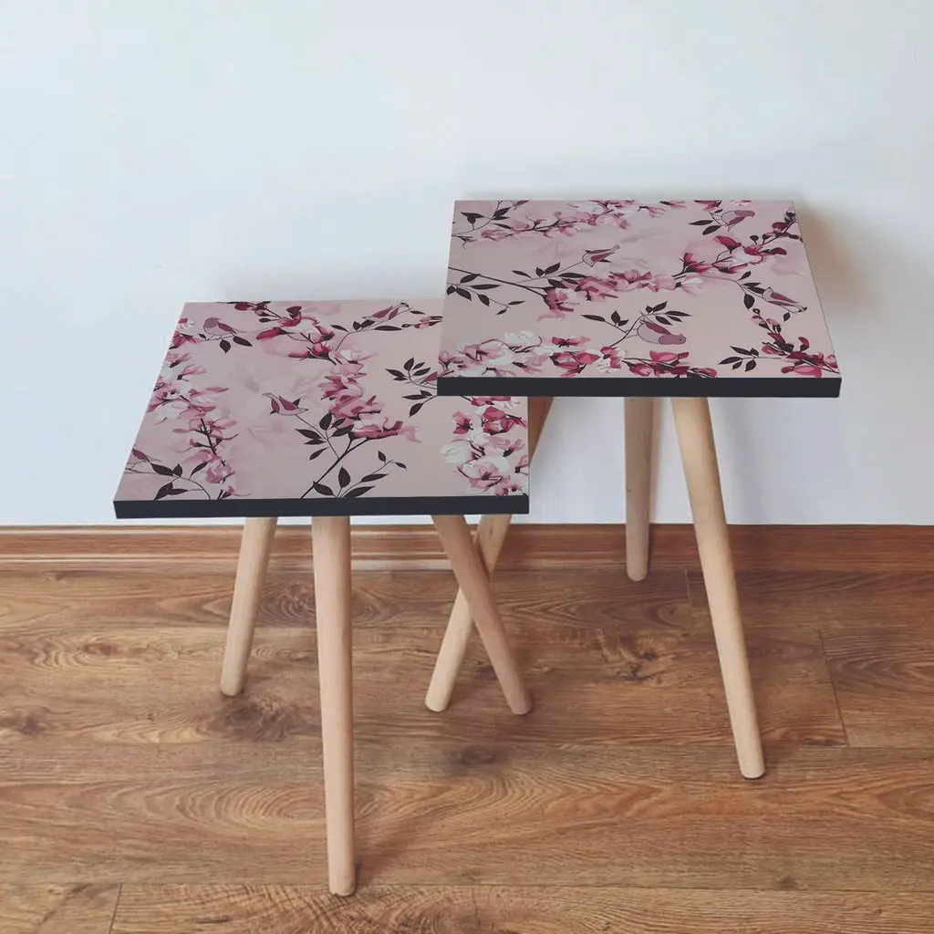Hanah Home Set klub stočića 2Shp195, 2 komada, Šareni