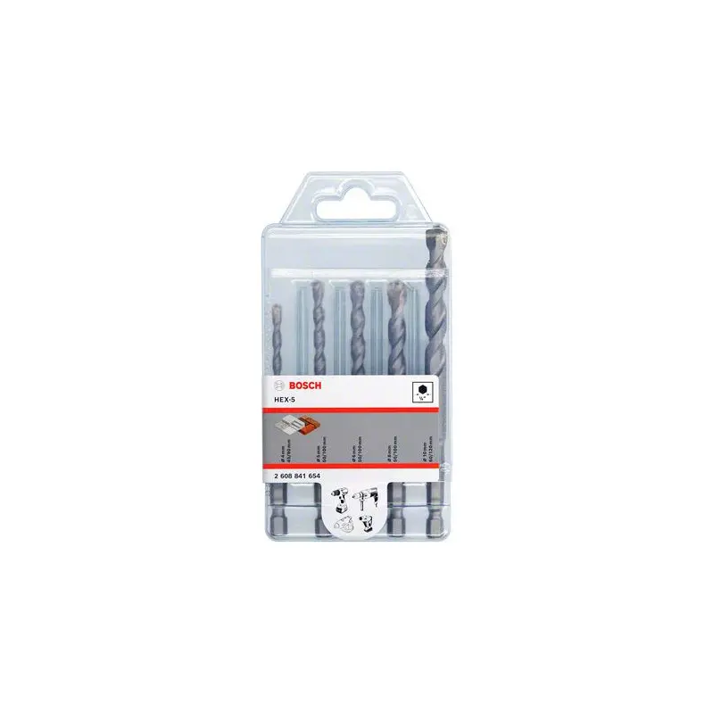 Bosch 5-delni set burgija dužine 45-60mm Hex-5 Concrete Drill Bit Set 5,6,8,10mm 2608841654