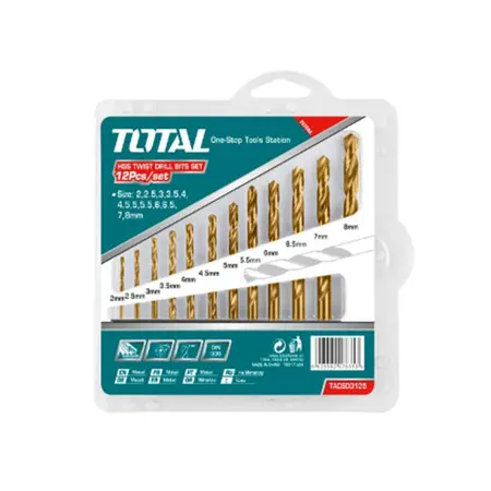 Total Set burgija za metal TACSD0125, 2-8mm, 12 komada