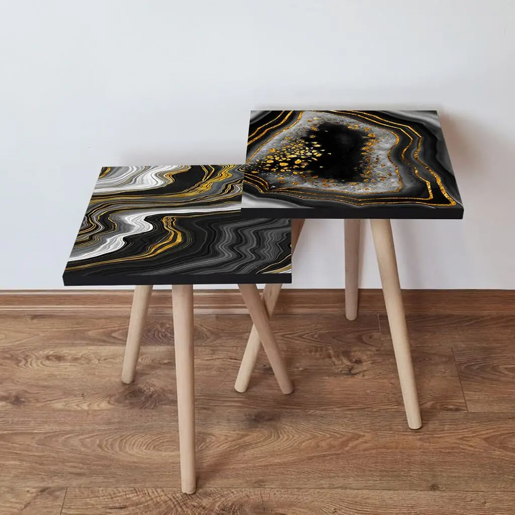 Hanah Home Set klub stočića 2Shp338, 2 komada, Šareni