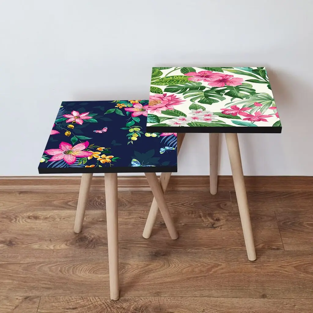Hanah Home Set klub stočića 2Shp311, 2 komada, Šareni