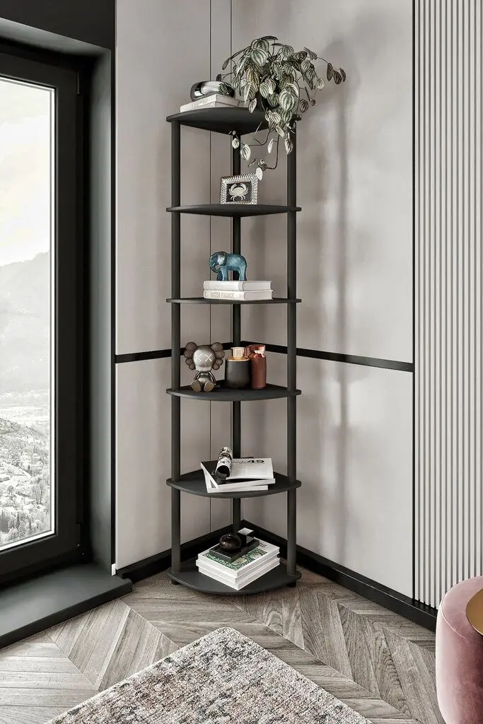 Hanah Home Polica za kuću Bookcase, 34x173x34 cm, Crna