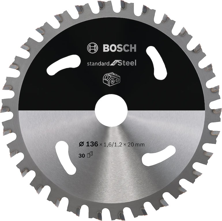 Bosch Standard for Steel list kružne testere za akumulatorske testere 136x1.6/1.2x20 T30 2608837746, 136x1.6/1.2x20 T30