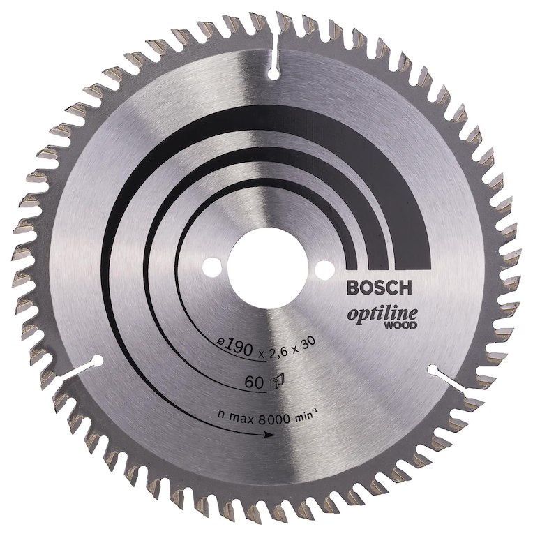 Bosch List kružne testere Optiline Wood 190 x 30 x 2,6 mm, 60 2608641188, 190 x 30 x 2,6 mm, 59