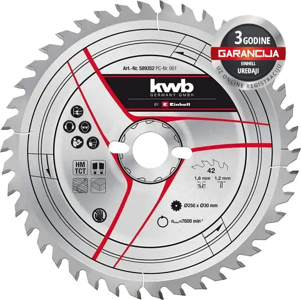 EINHELL Rezni list TCT 250x30x1.8 T42