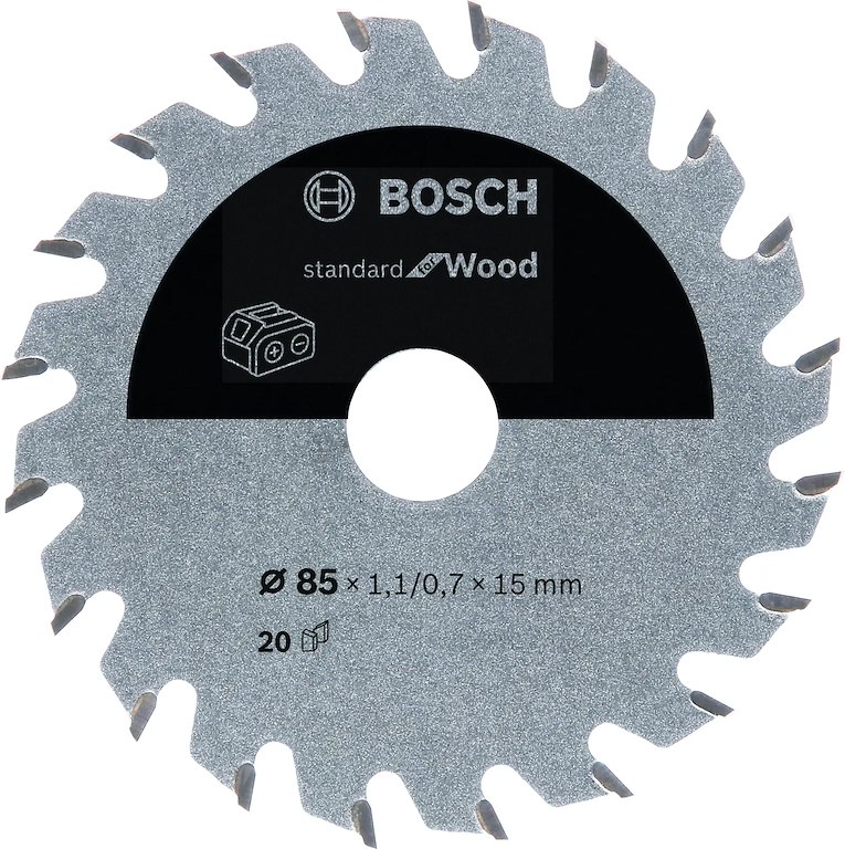 Bosch Standard for Wood list kružne testere za akumulatorske testere 85x1.1/0.7x15 T20 2608837666, 85x1.1/0.7x15.875 T20