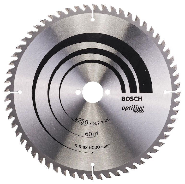 Bosch List kružne testere Optiline Wood 250 x 30 x 3,2 mm, 60 2608640729, 250 x 30 x 3,2 mm, 60