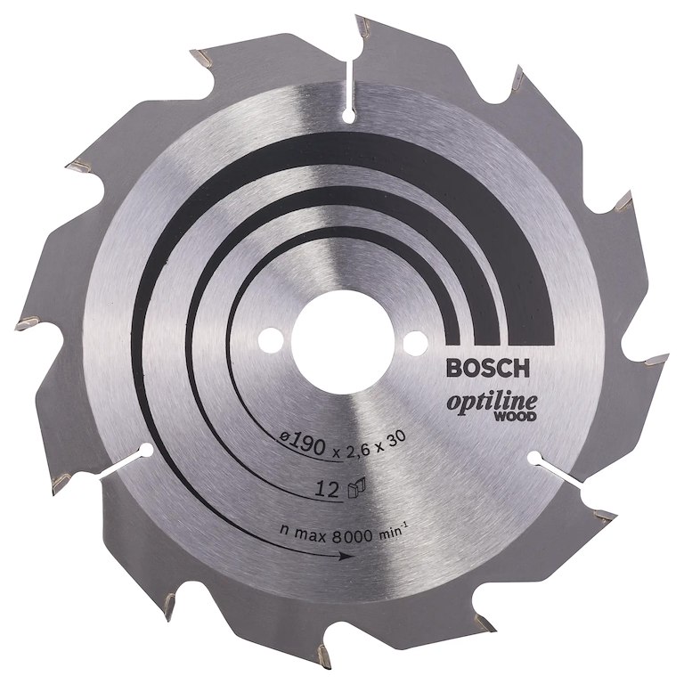 Bosch List kružne testere Optiline Wood 190 x 30 x 2,6 mm, 12 2608641187, 190 x 30 x 2,6 mm, 12