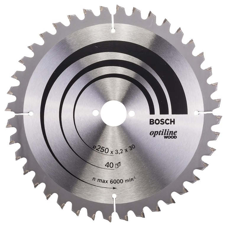 Bosch List kružne testere Optiline Wood 250 x 30 x 3,2 mm, 40 2608640643, 250 x 30 x 3,2 mm, 40