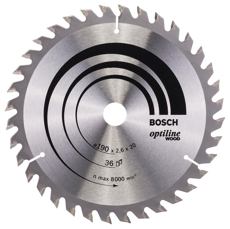 Bosch List kružne testere Optiline Wood 2608640613, 190 x 20/16 x 2,6 mm, 36