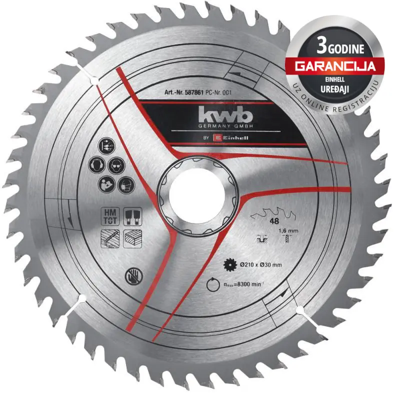 EINHELL List testere TCT 210x30x2.8 Z48 KWB