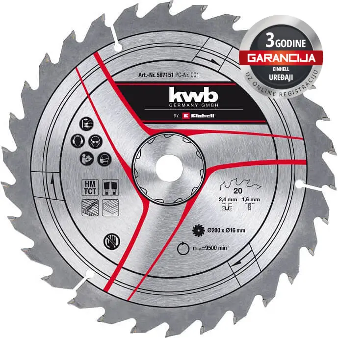 EINHELL Rezni list TCT 200x16 T20