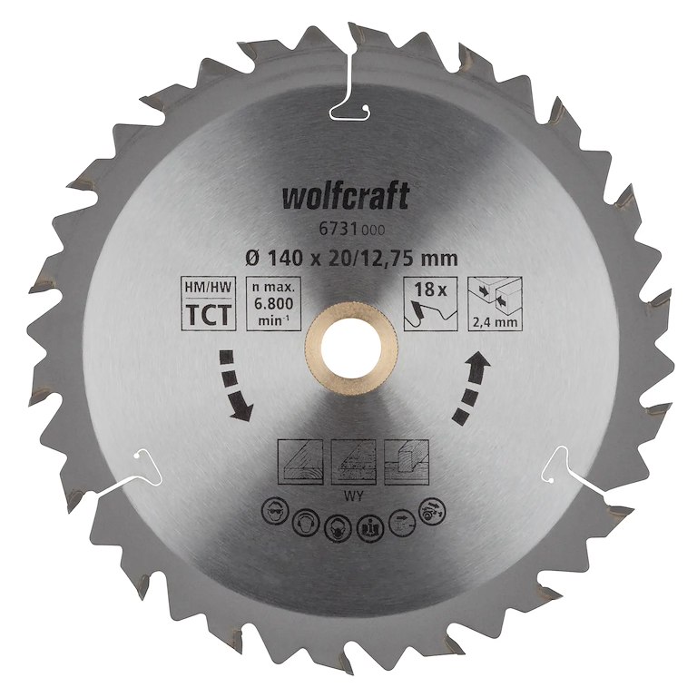 WOLFCRAFT Kružna testera za ručne cirkulare, HM, 140mm 6731000